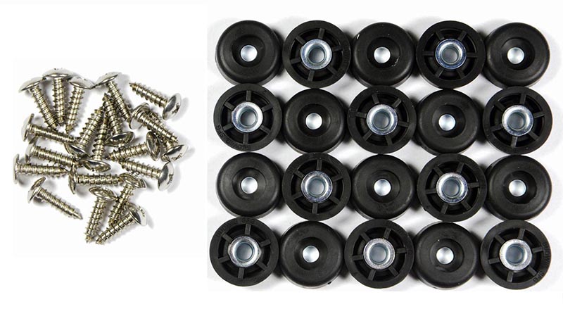 20 Small Round Rubber Feet -Includes Screws 0.250 H x 0.671 D ...